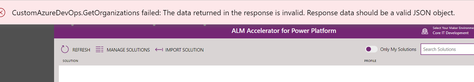 [ALM Accelerator - BUG]: Get Organization Failed : intermittently · Issue #3672 · microsoft/coe ...