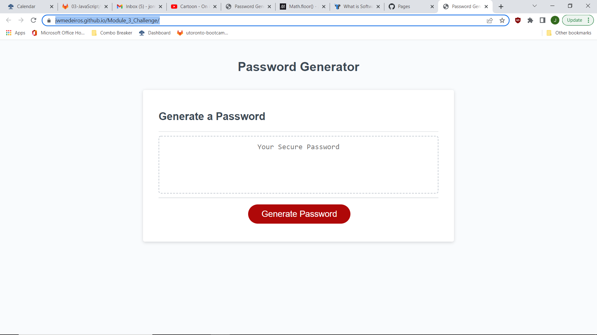 GitHub - JWMedeiros/Password_Generator: A webapp that allows you to generate a unique password ...