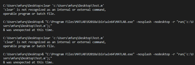 'clear'/'clc' is not recognized as an internal or external command, operable program or batch ...