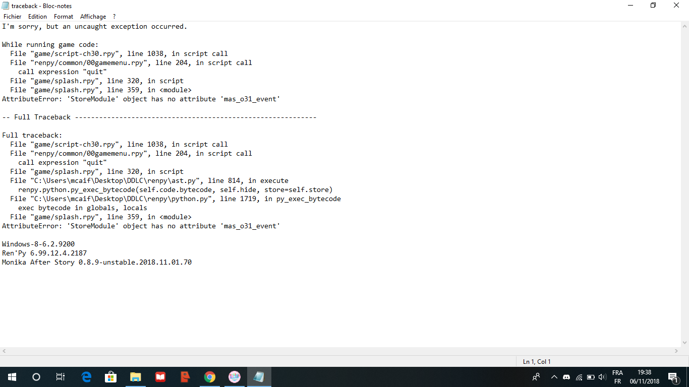 Traceback,Can't Open The Game · Issue #2993 · Monika-After-Story ...