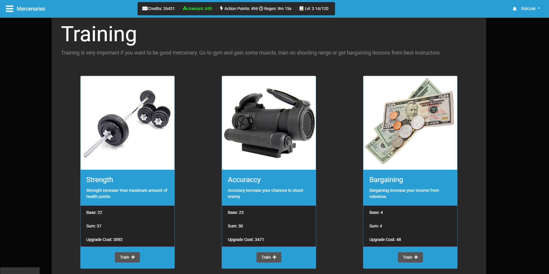 GitHub - Rolczak/Mercenaries: RPG browser game base made with laravel 5