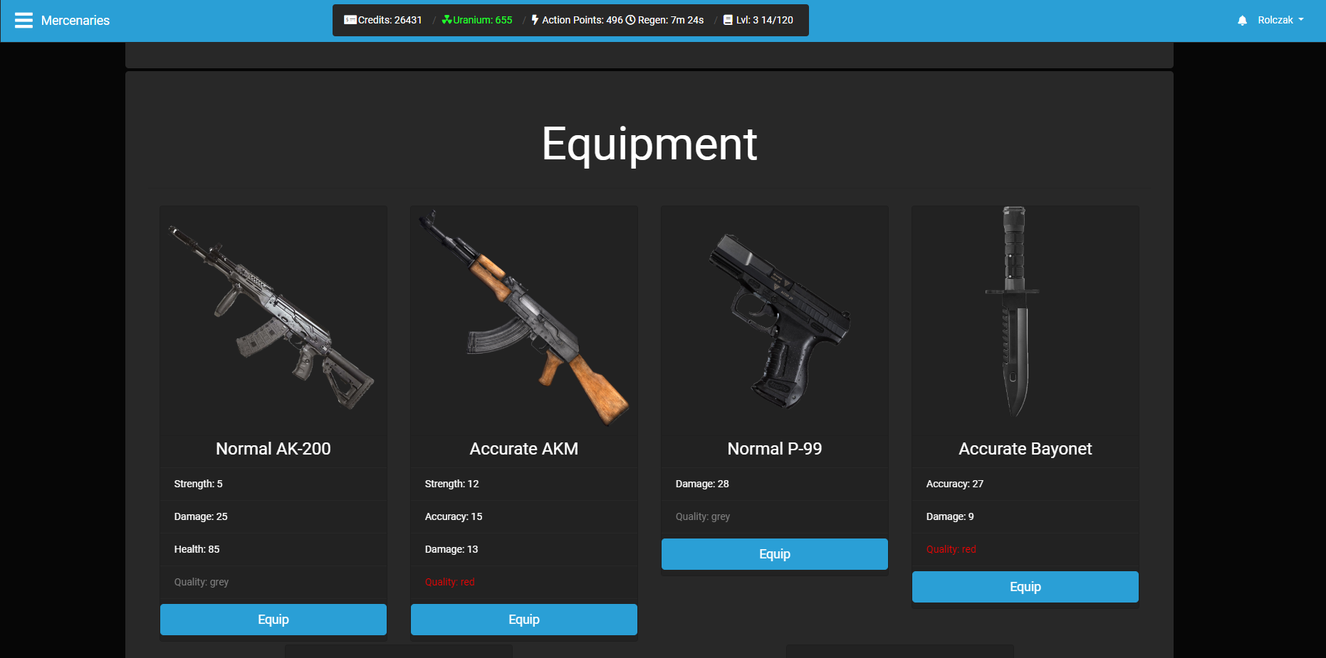 GitHub - Rolczak/Mercenaries: RPG browser game base made with laravel 5
