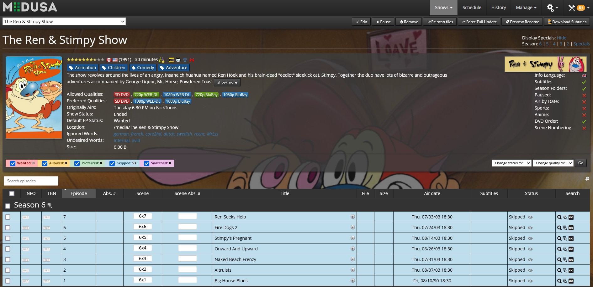 Warning No DVD order available but DVD order is available on thetvdb · Issue #10921 · pymedusa ...
