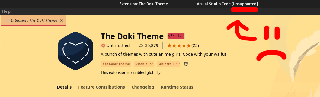 User not notified if unable to auto-fix checksum · Issue #136 · doki-theme/doki-theme-vscode ...