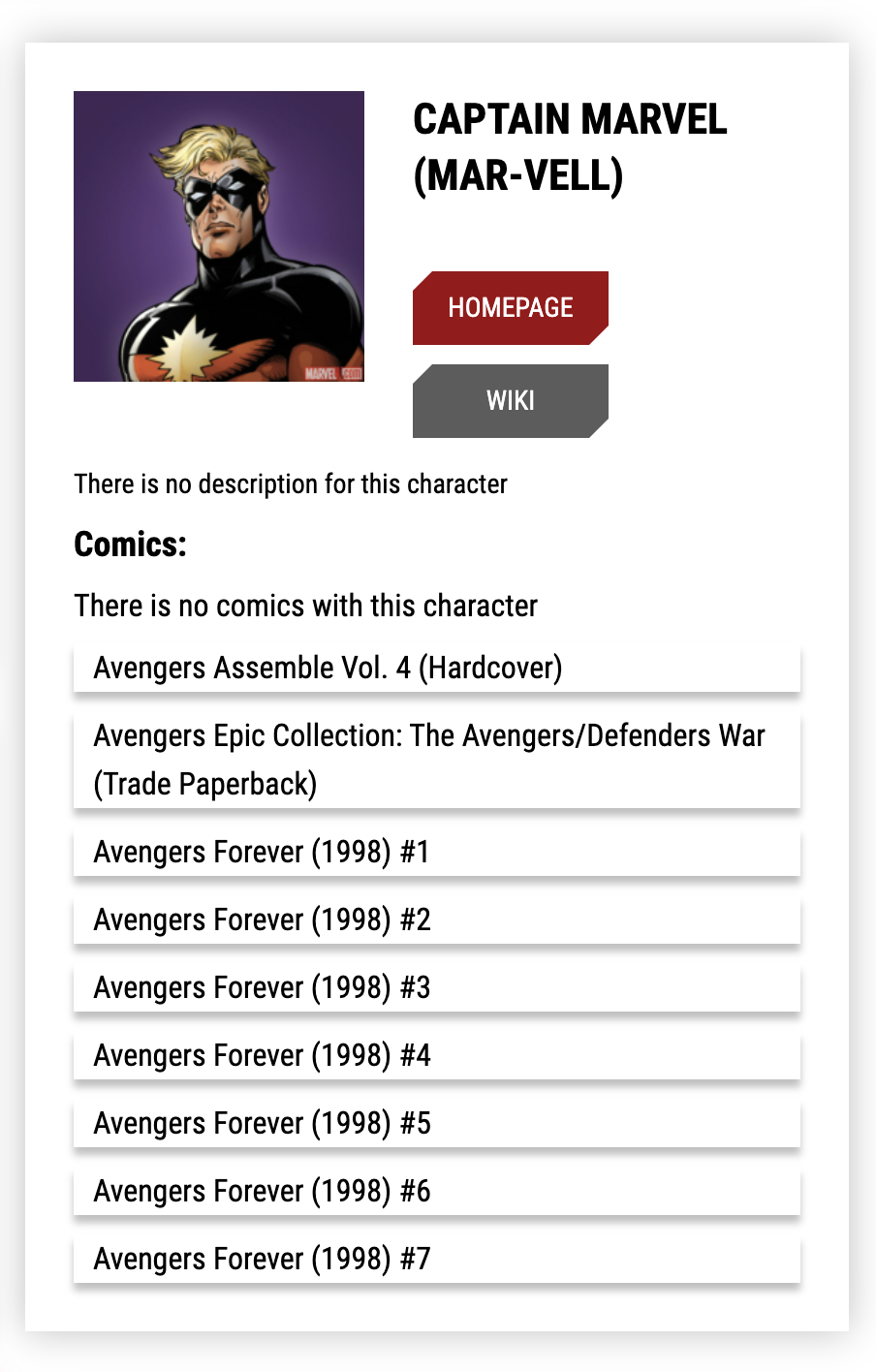 GitHub - NikitaKlimuk/Marvel-api-project: The SPA is made with React. All information is ...