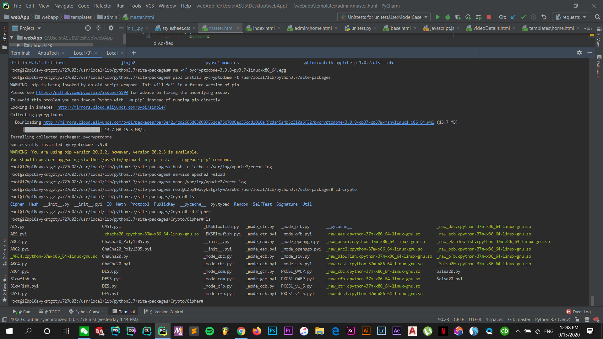 I Keep getting OSError error: _raw_ecb.x86_64-linux-gnu.so: cannot open shared object file ...