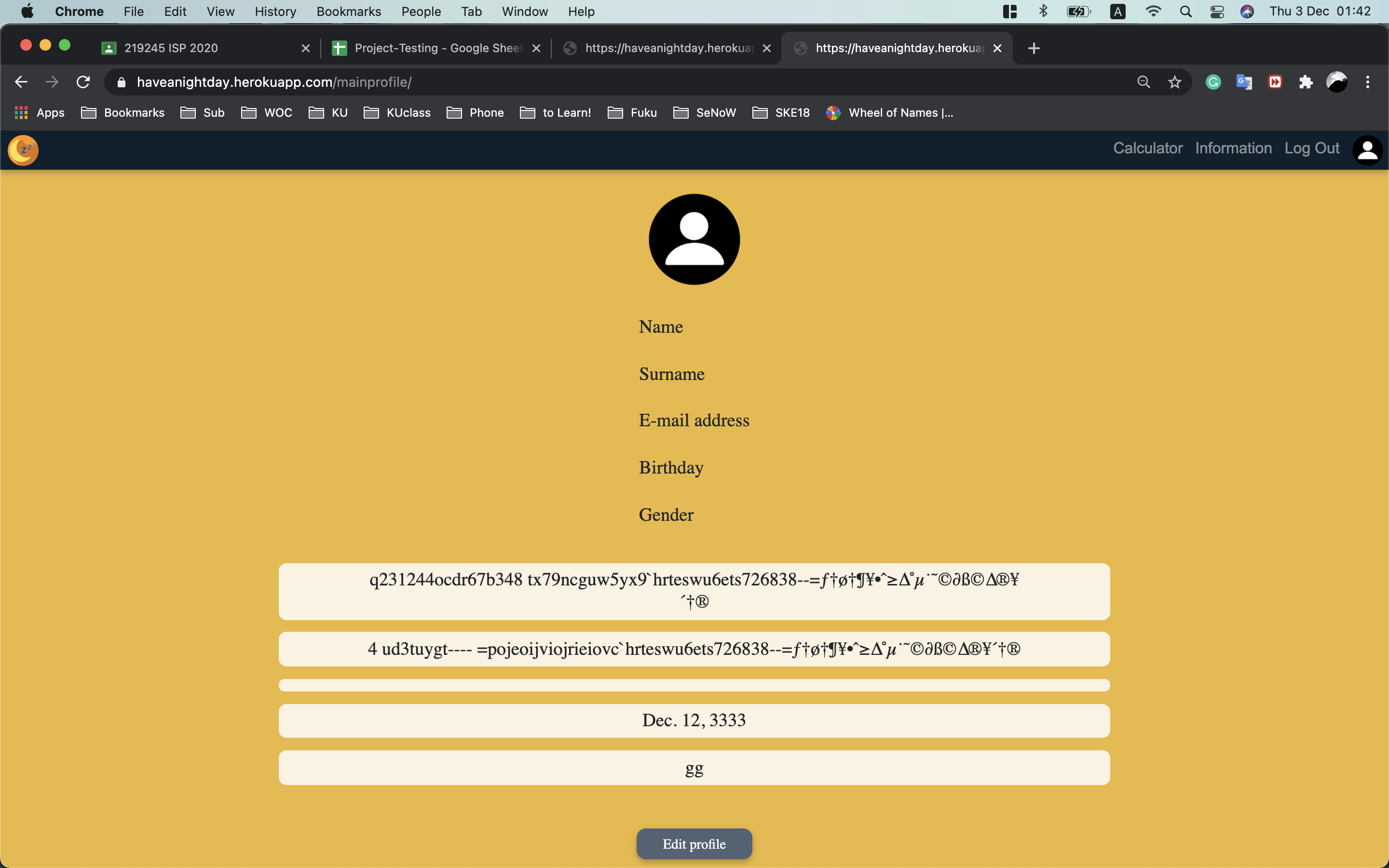 Appearance: Profile page layout is not suitable for the user with long ...