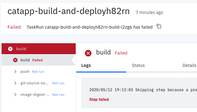 Pipelineruns in Tekton dashboard show incorrect status for each step · Issue #1367 · tektoncd ...