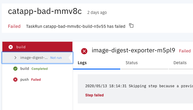 Pipelineruns in Tekton dashboard show incorrect status for each step · Issue #1367 · tektoncd ...