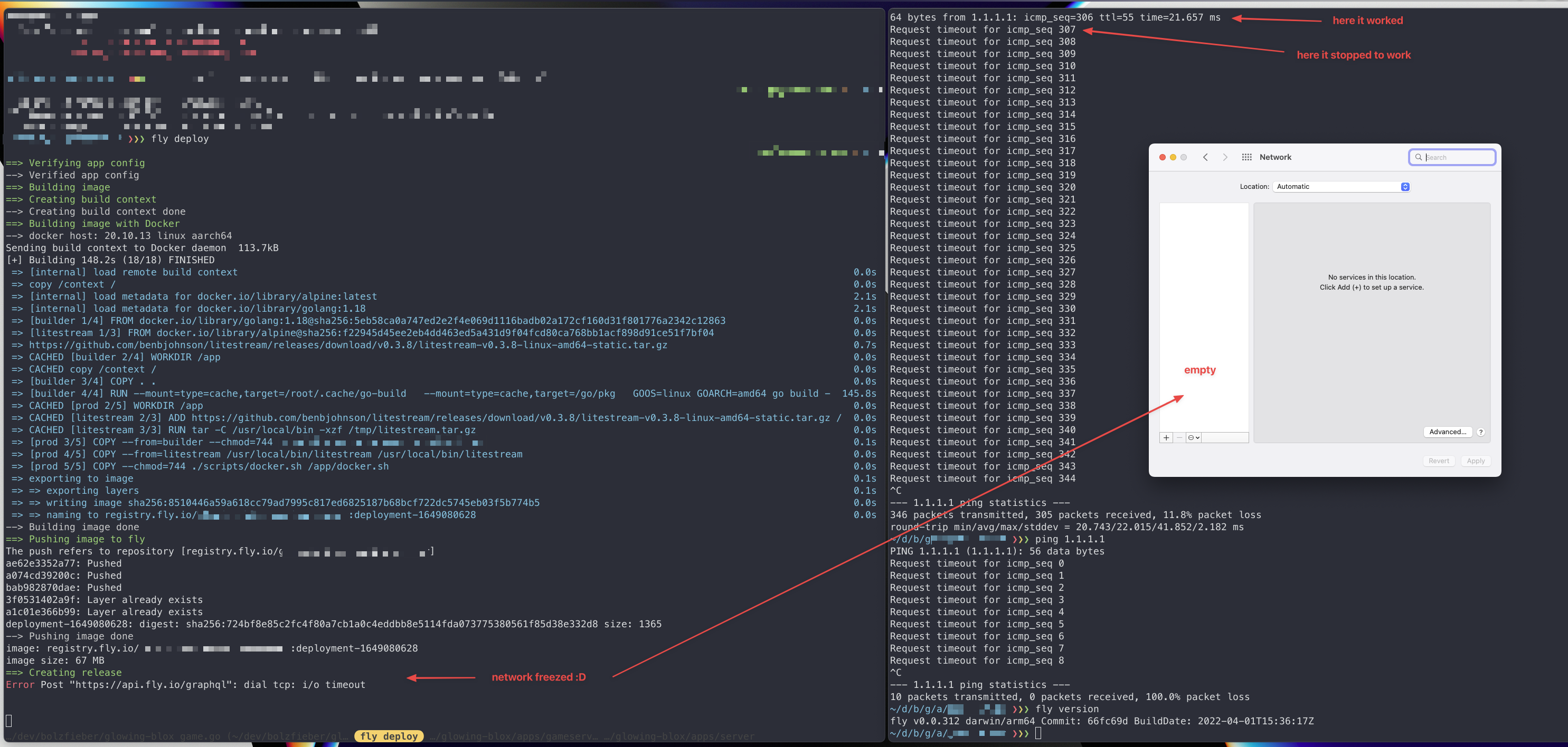 flyctl freezes my network on my MacBook Pro M1 Max · Issue #903 · superfly/flyctl · GitHub