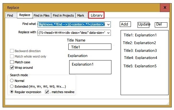 [Feature Request]:Add The library tab in the Find and Replace window to ...