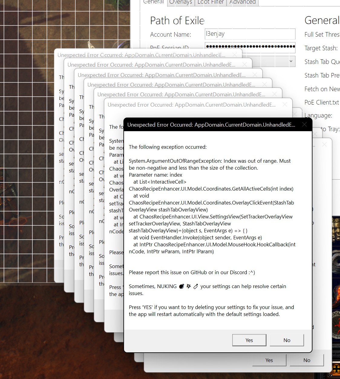 [Bug] [Unsorted] Prefix stash tab name change to invalid after valid fetch throws exception ...