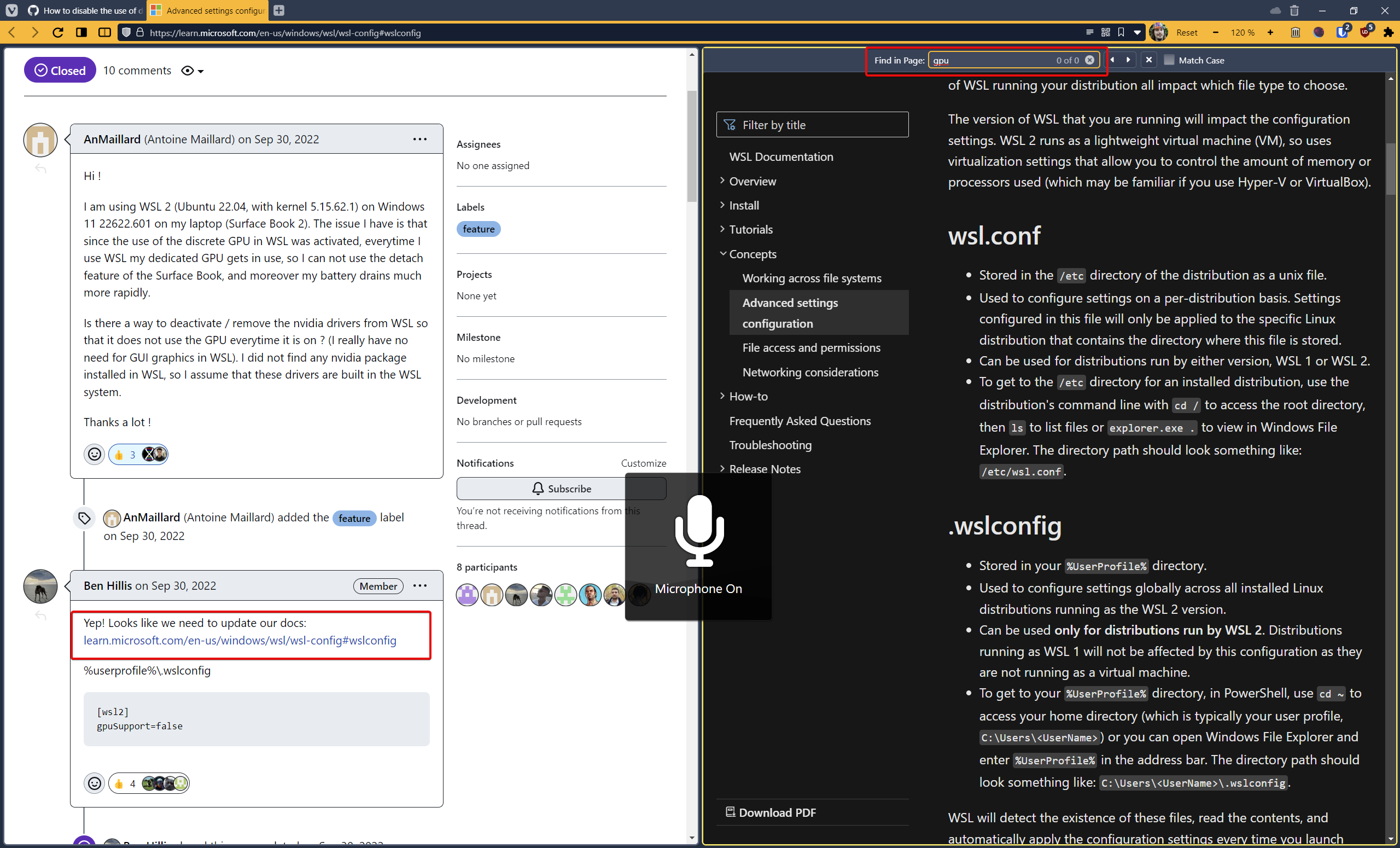 How to disable the use of dedicated GPU in WSL ? · Issue #8931 ...