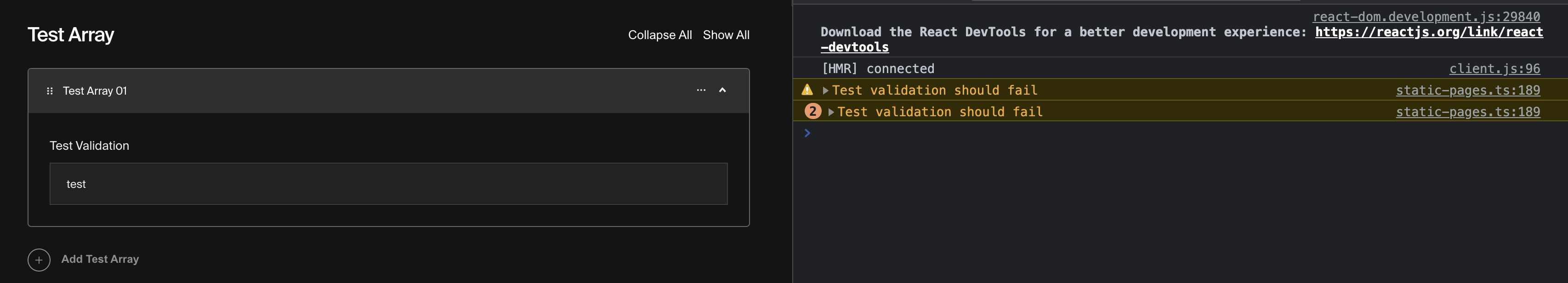 Array Field Validation Not Working Properly · Issue 2281 · Payloadcms Payload · Github