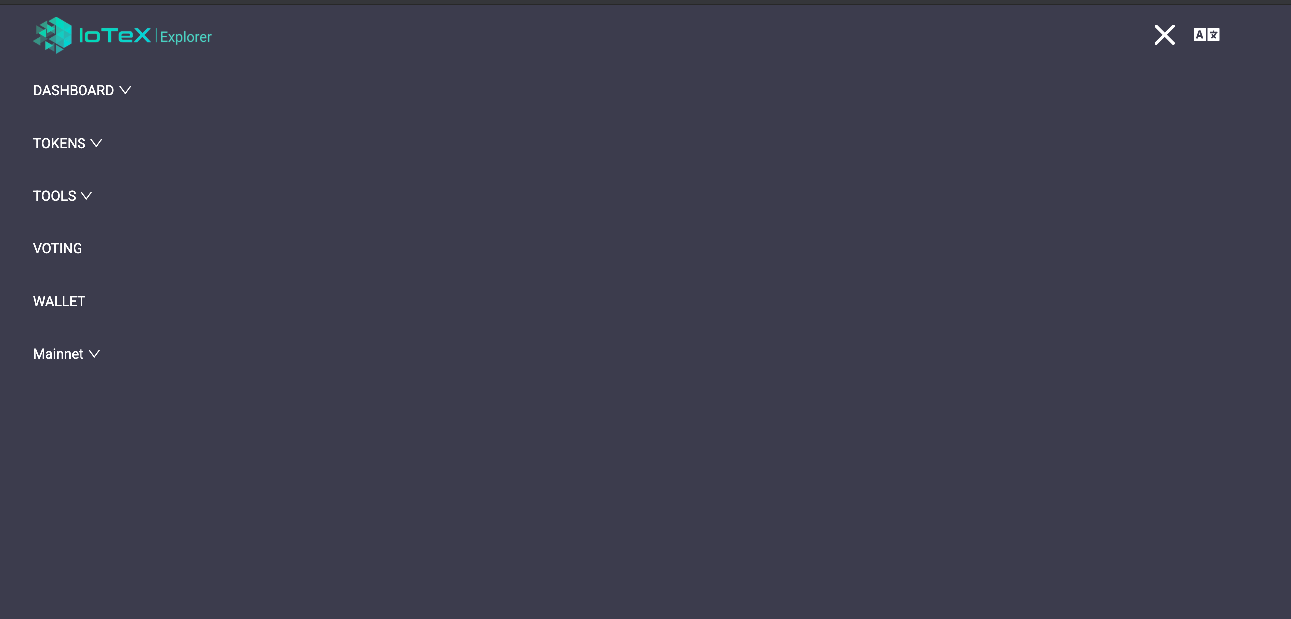 iotexscan menu collapsed in 13' screen. there should be enough space to keep it open. · Issue ...