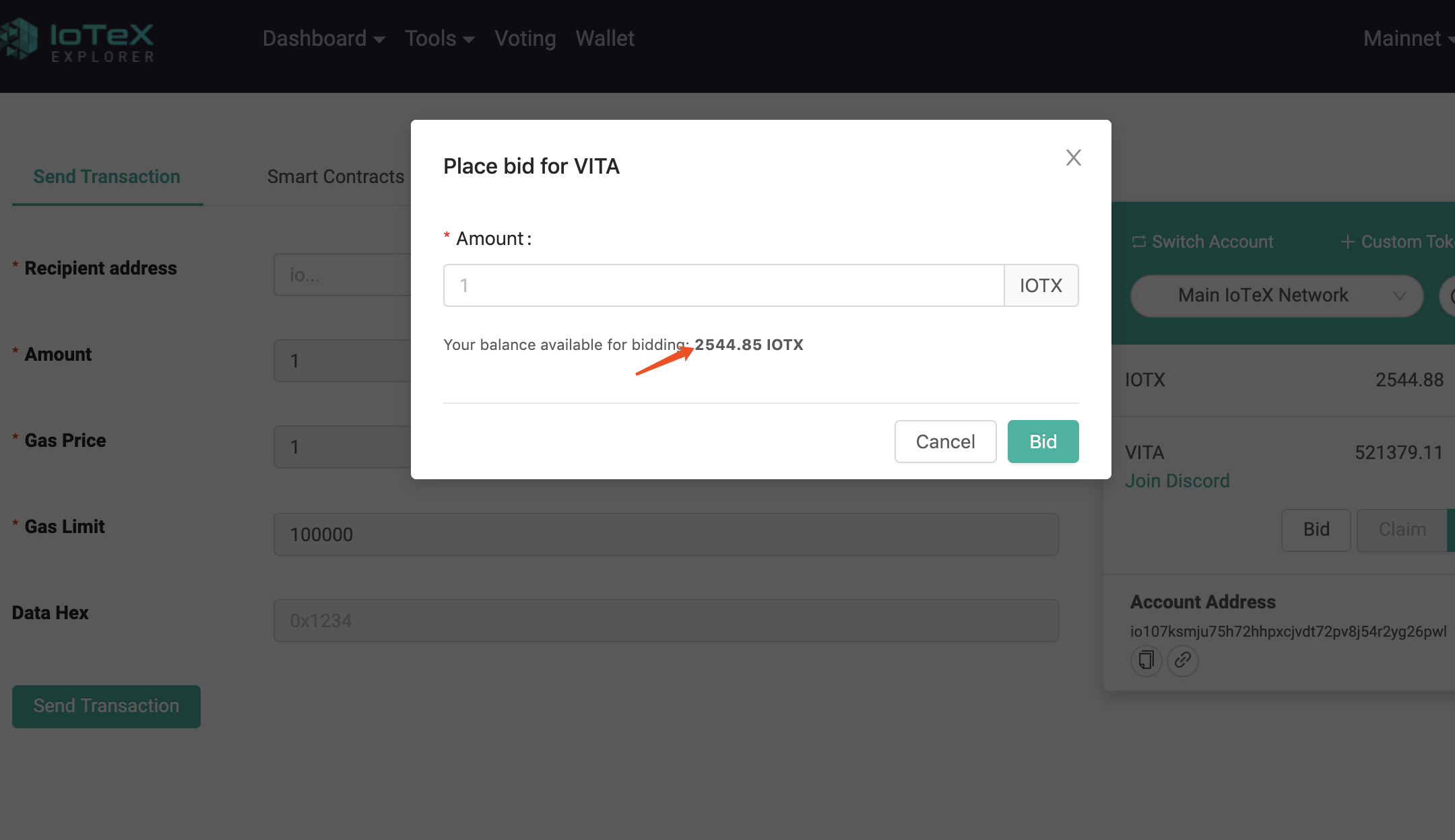 bid window not refresh balance after bid complete · Issue #860 · iotexproject/iotex-desktop ...