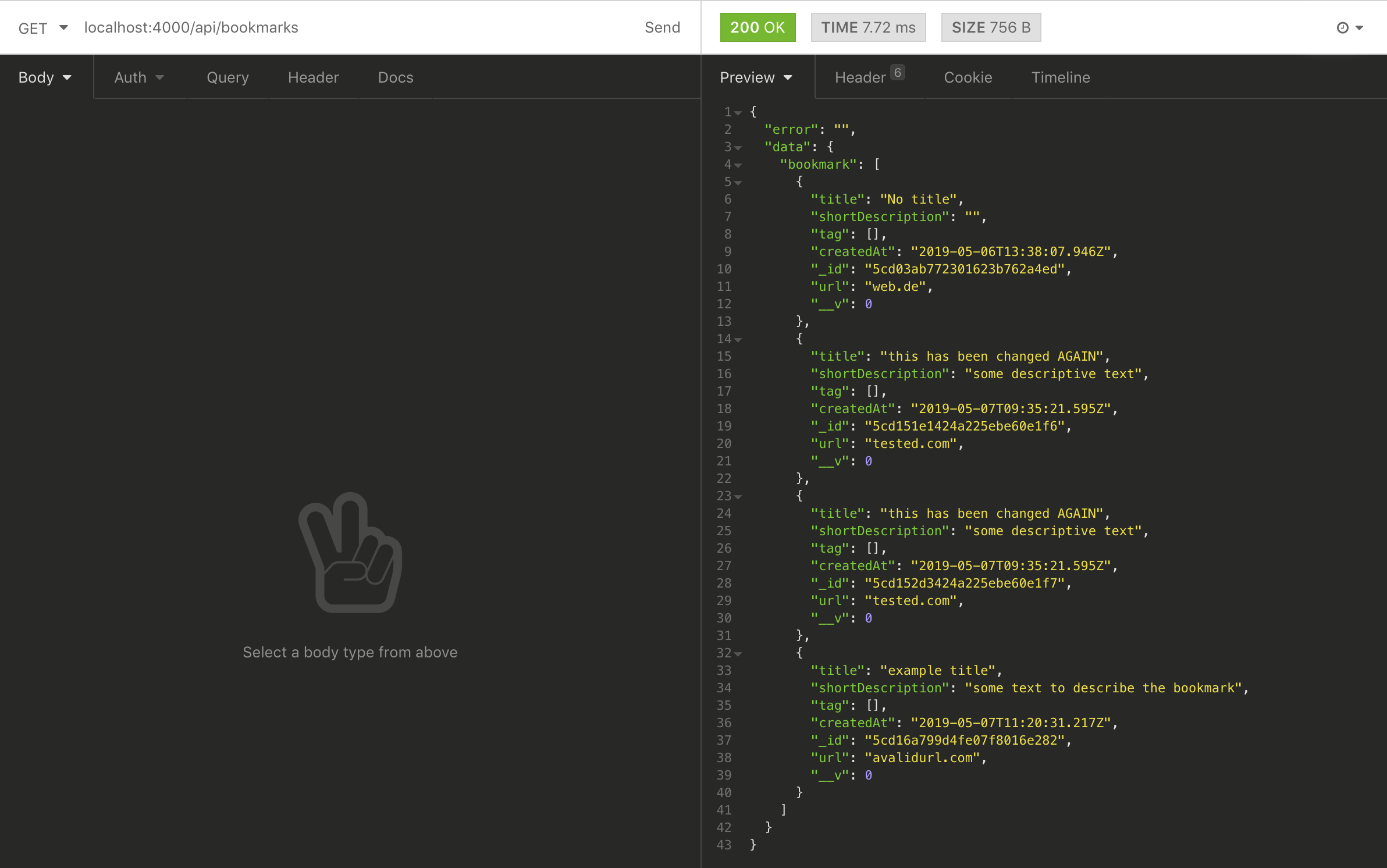 GitHub - DCI-fbw11/bookmark-api