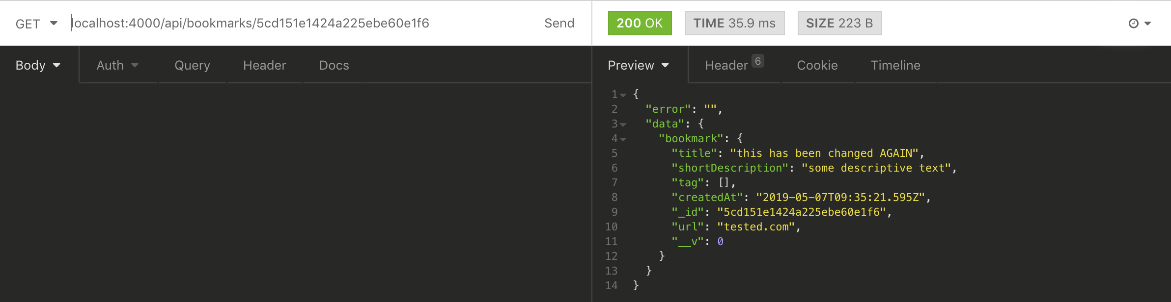 GitHub - DCI-fbw11/bookmark-api
