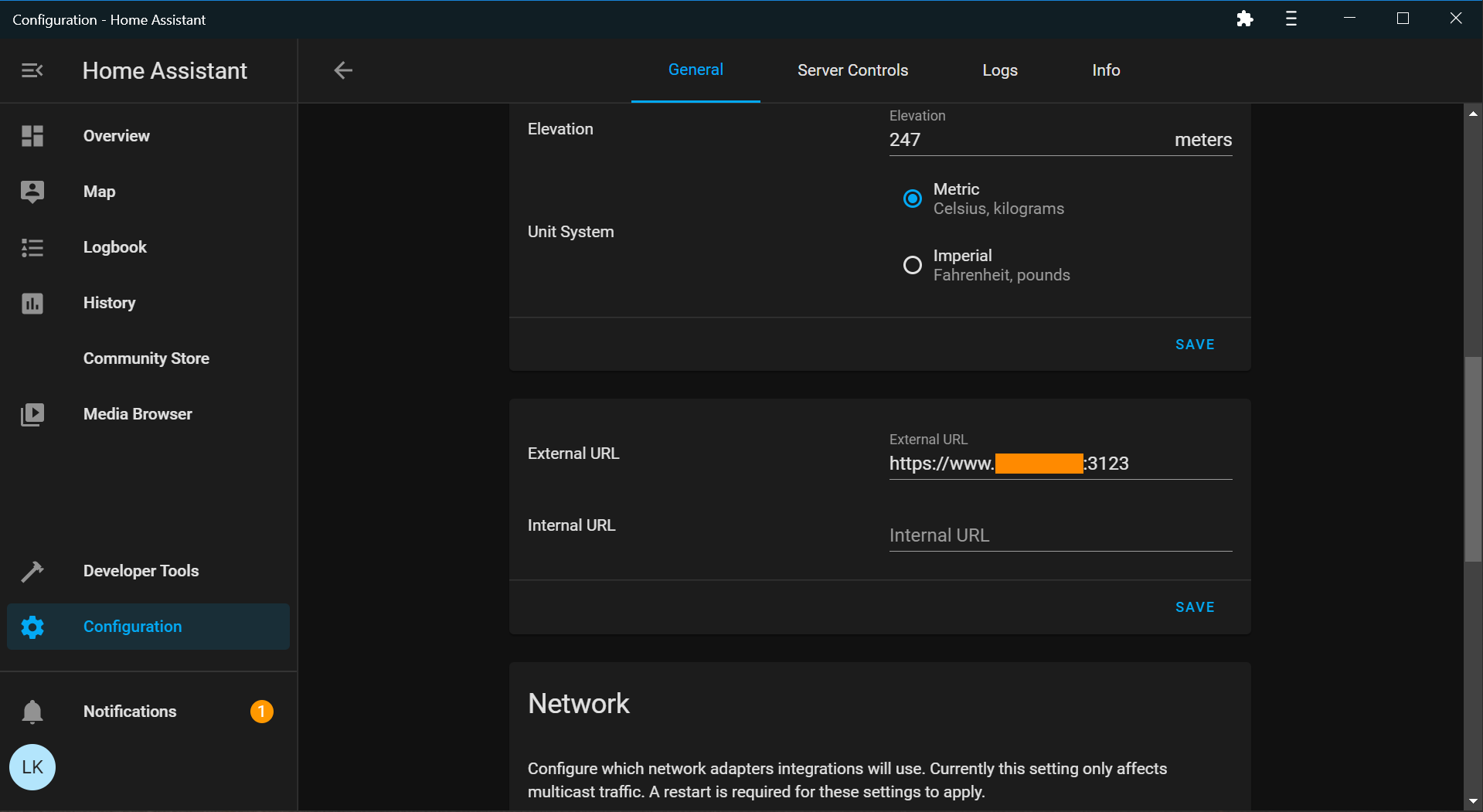 Error during initial configuration: "Unable to connect to Home ...