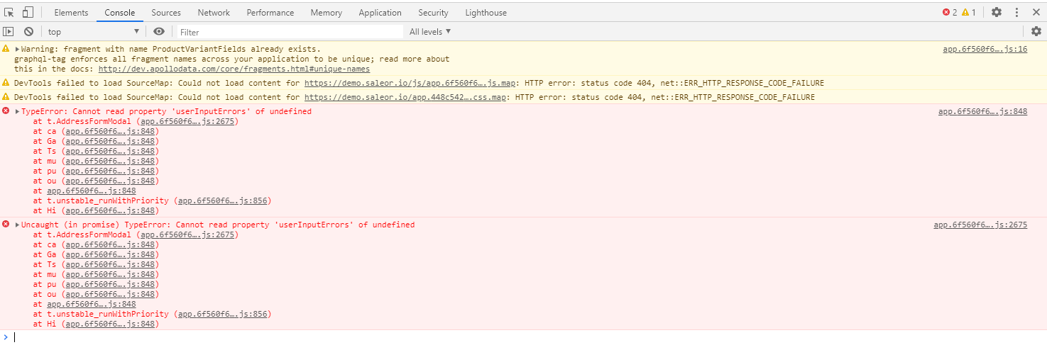 Saleor blank website when checkout · Issue #725 · saleor/saleor-storefront · GitHub