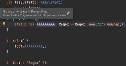 Show usages not working on `lazy_static!` declarations · Issue #9484 · intellij-rust/intellij ...
