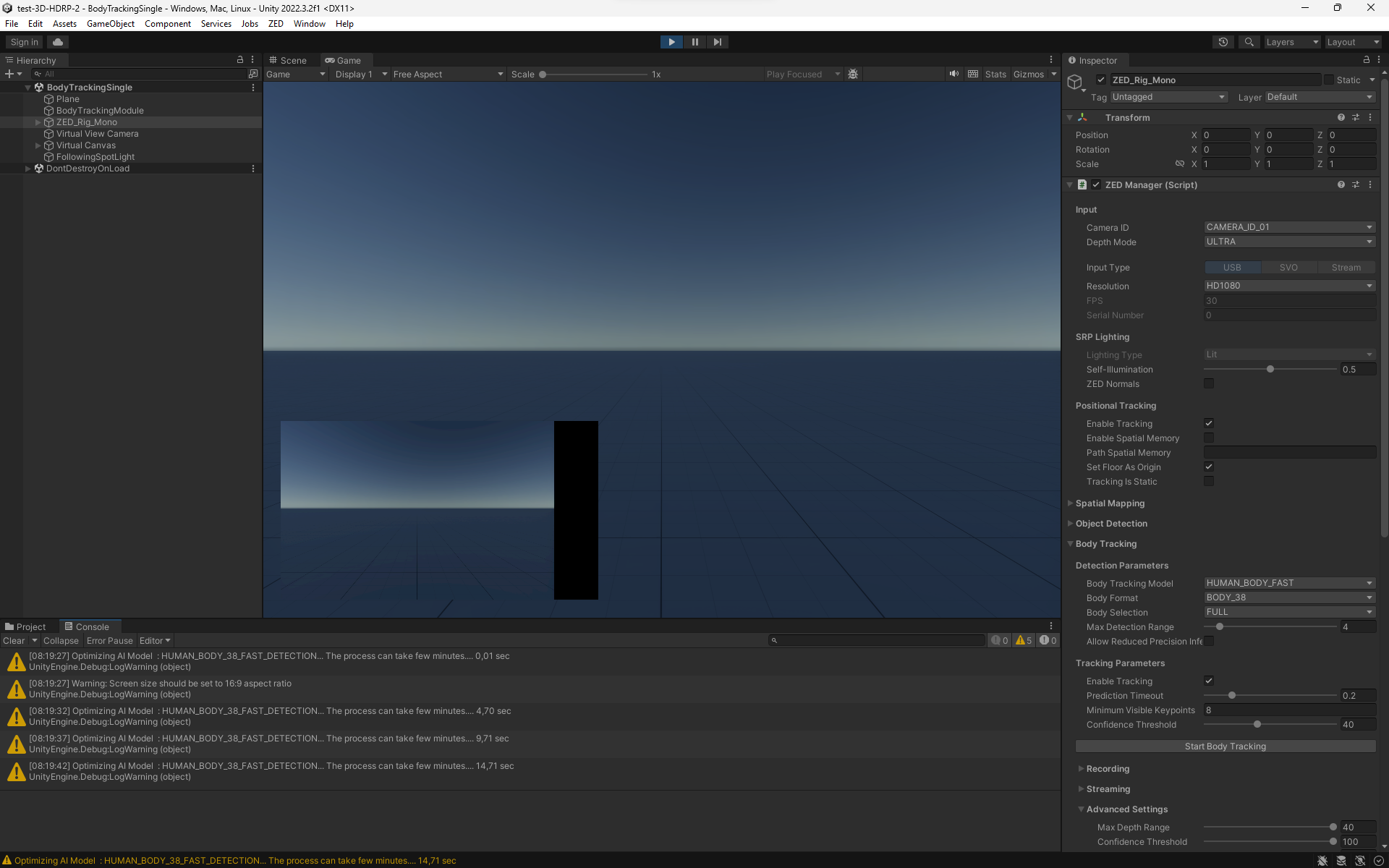Endless `Optimizing AI Model` while running examples · Issue #258 · stereolabs/zed-unity · GitHub