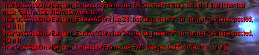 Regular LUA errors on load and mouseover · Issue #1 · McPewPew/Bagnon · GitHub