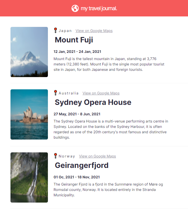 GitHub - carolinanonato/travel-journal: ️ A travel journal made with ...