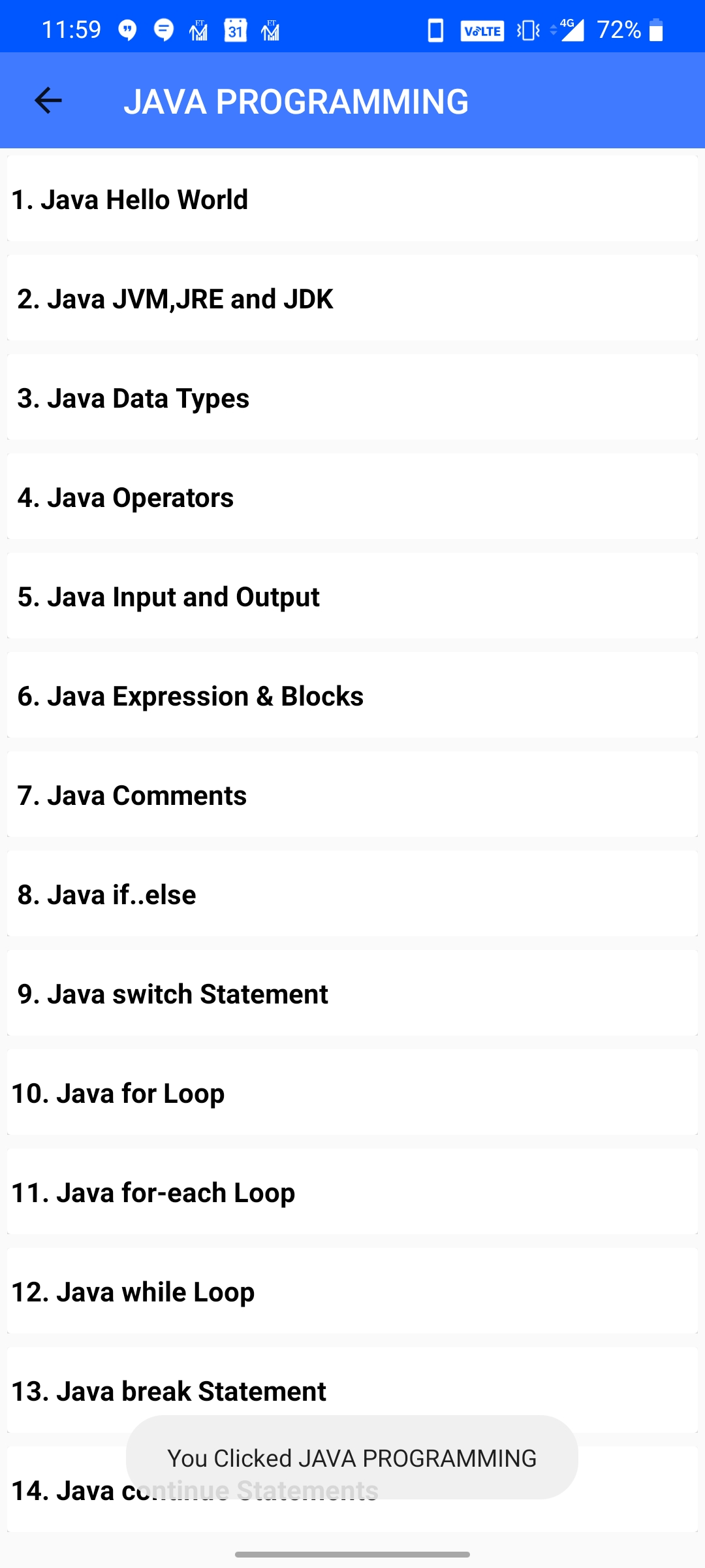 GitHub - Rohan2596/Programme: Programme Android App for learning ...