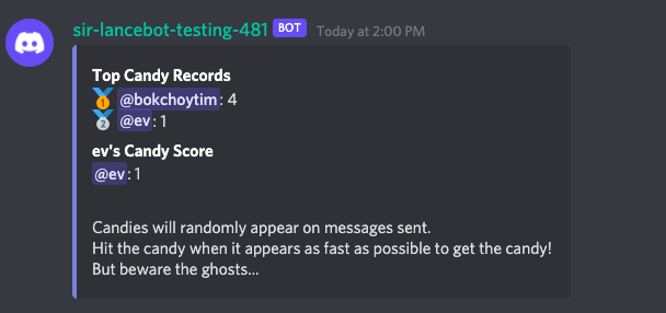 View Your Score In Candy Command · Issue 947 · Python Discord Sir Lancebot · Github