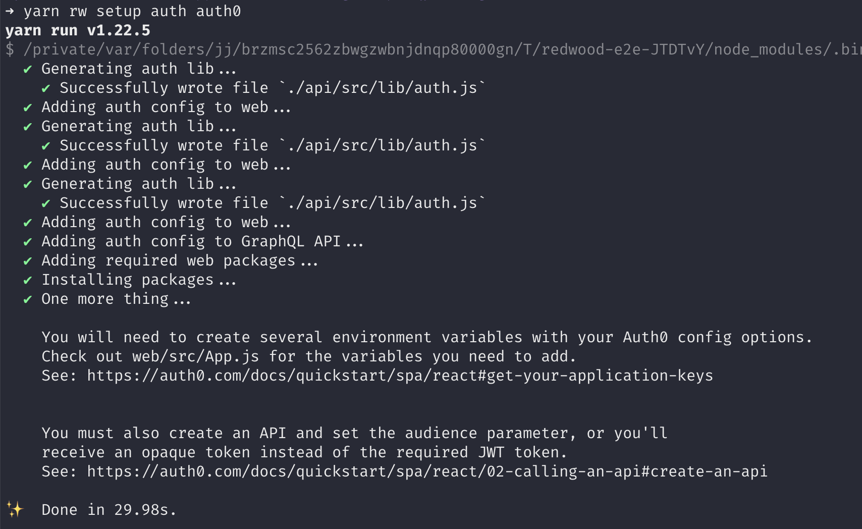 Setup Command: pass package as command