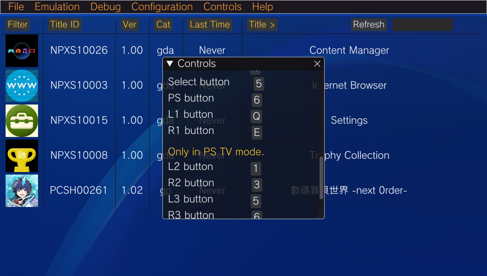 The ability to re-set the keyboard controls doesn't work too well ...