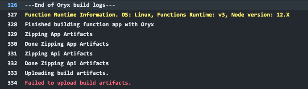 Failed to upload build artifacts · Issue #240 · Azure/static-web-apps · GitHub