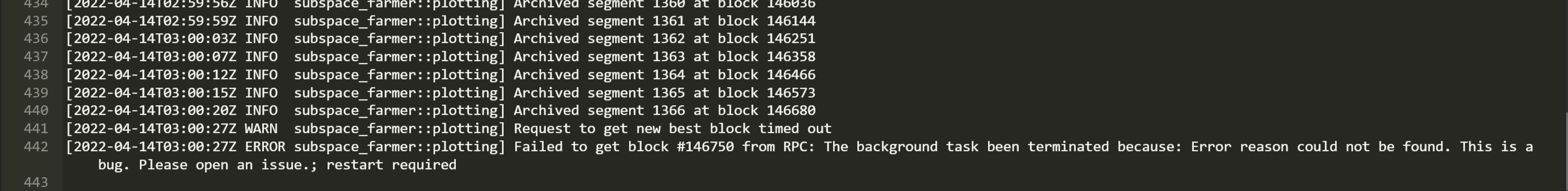 farmer.log An error occurred！ · Issue #358 · autonomys/subspace · GitHub
