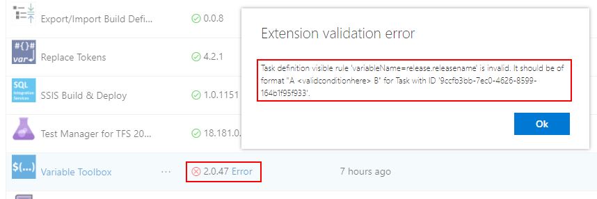 Azure DevOps Server 2020 - Latest version 2.0.47 causes validation ...