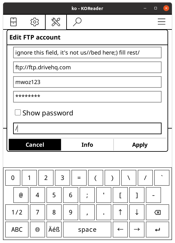 ftp based services not working (send2ebook, cloud storage) ? · Issue #7955 · koreader/koreader ...