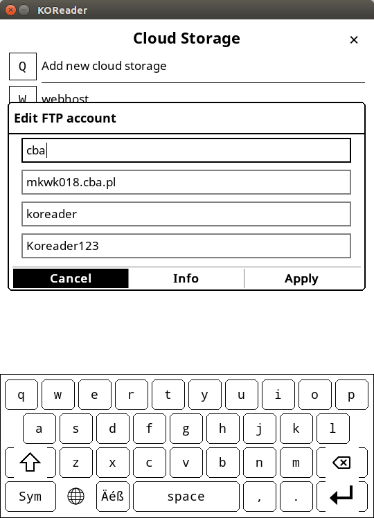 Cloud storage (FTP) doesn't work when password contains "@" · Issue #3641 · koreader/koreader ...