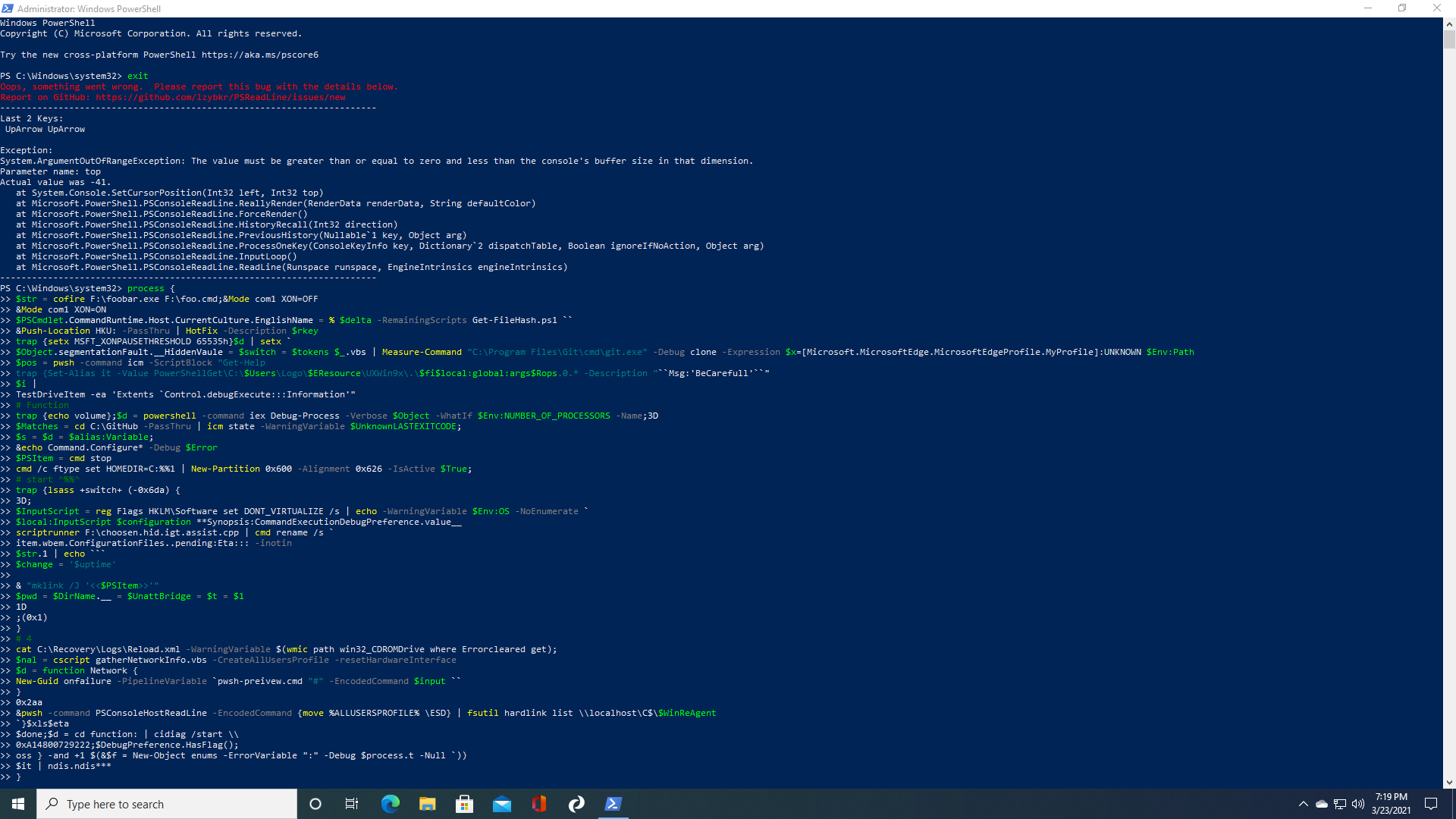 Waste of Time... · Issue #2322 · PowerShell/PSReadLine · GitHub