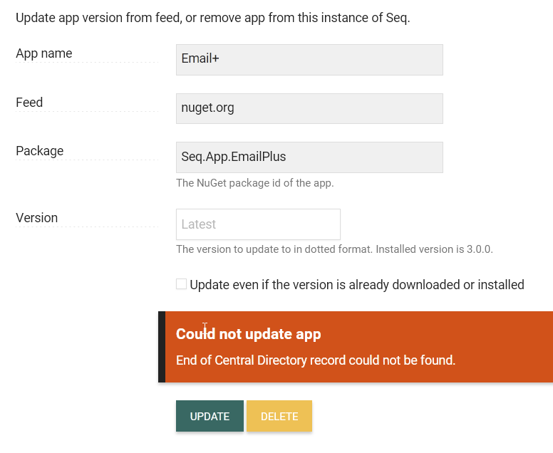 2023.1 Issue with Apps when I try and update · datalust seq-tickets · Discussion #1789 · GitHub