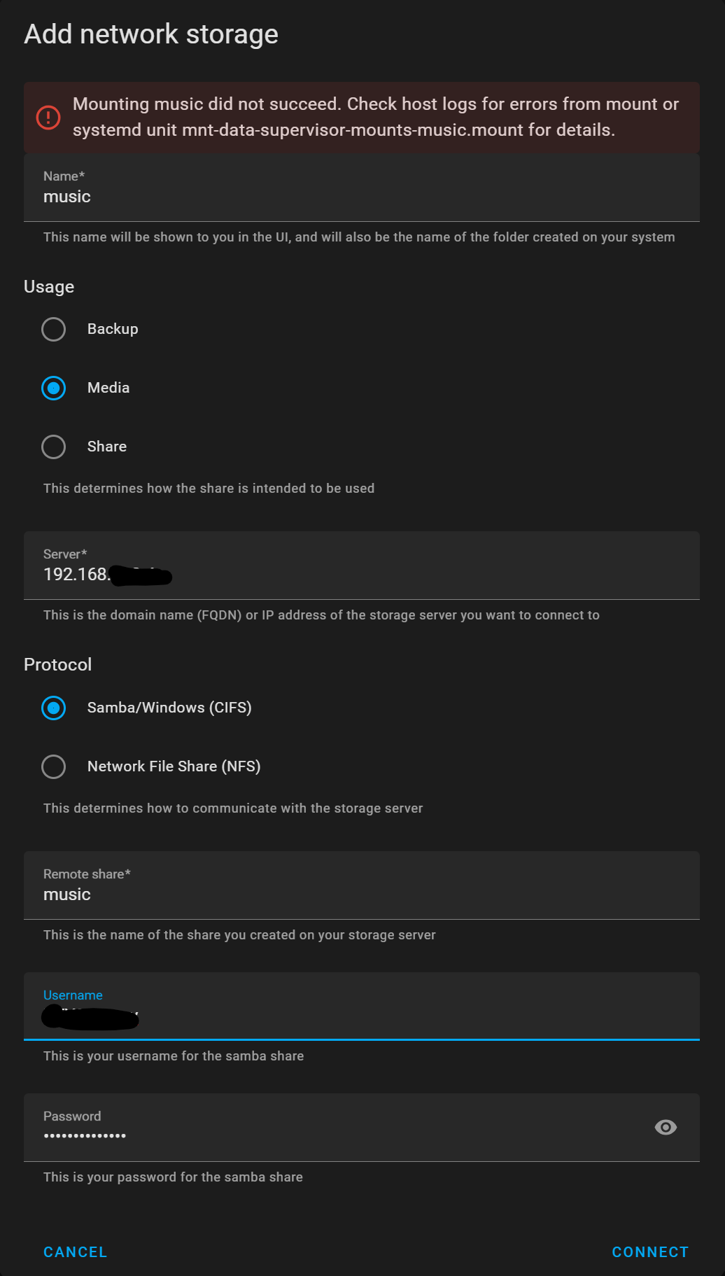 [HAssOS] Can't connect to the Synology shared folder as a domain user · Issue #4363 · home ...