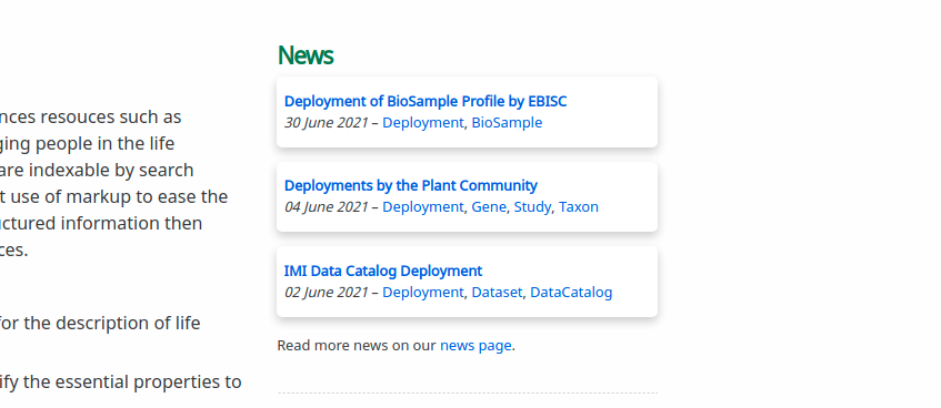 Recent News Feed · Issue #513 · BioSchemas/specifications · GitHub