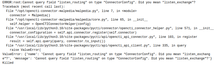 Error In Connector Query Field · Issue 957 · Opencti Platform Connectors · Github