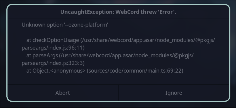 Fails to launch when using Wayland flags · Issue #287 · SpacingBat3/WebCord · GitHub