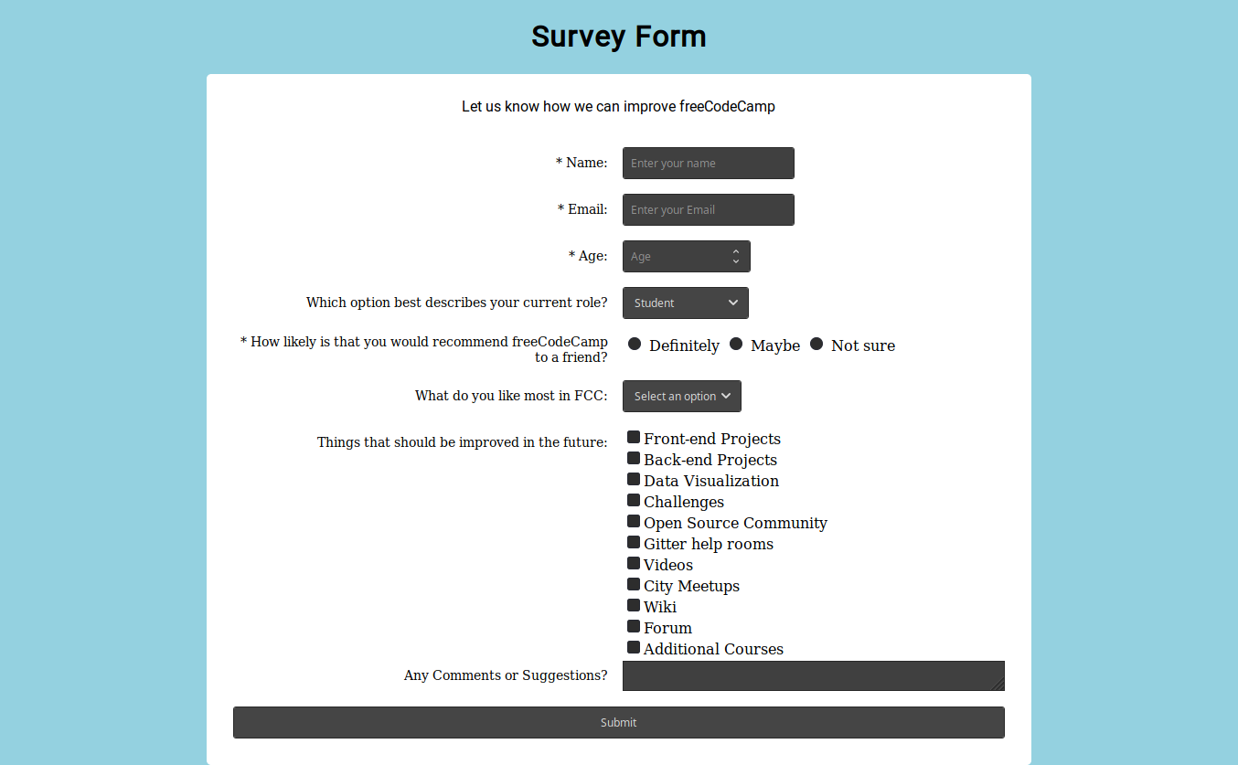 Bunic Despre Si Asa Mai Departe Survey Form Css Pod Porter C l torie