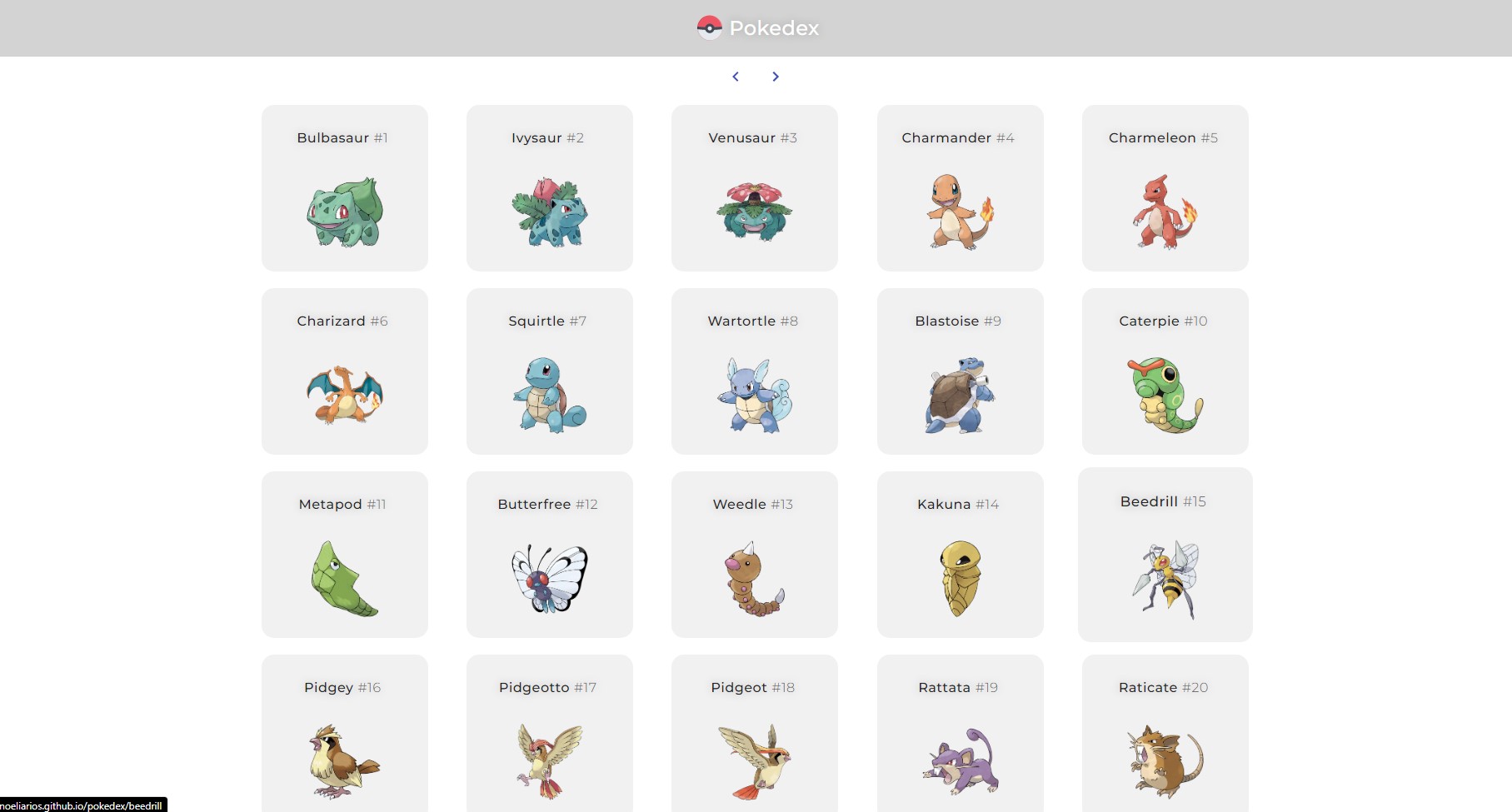 GitHub - NoeliaRios/React-Pokedex: This project was created to further develop my programming ...
