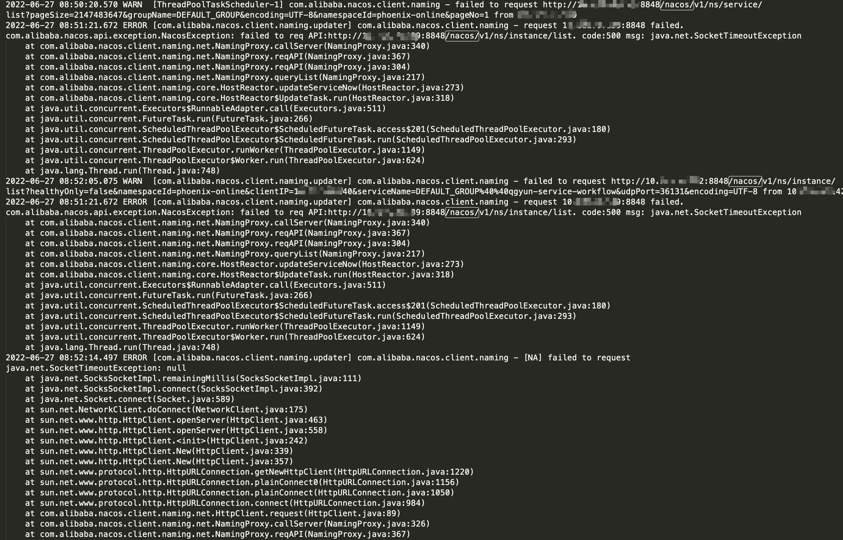 nacos 1.3.2 NacosException: failed to req API · Issue #8634 · alibaba/nacos · GitHub