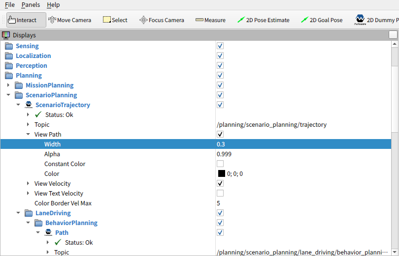 Which parameter determines the width of the planner ...