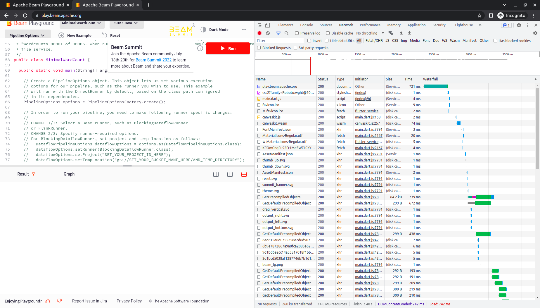 Playground Task Speed Up Loading · Issue 21957 · Apachebeam · Github