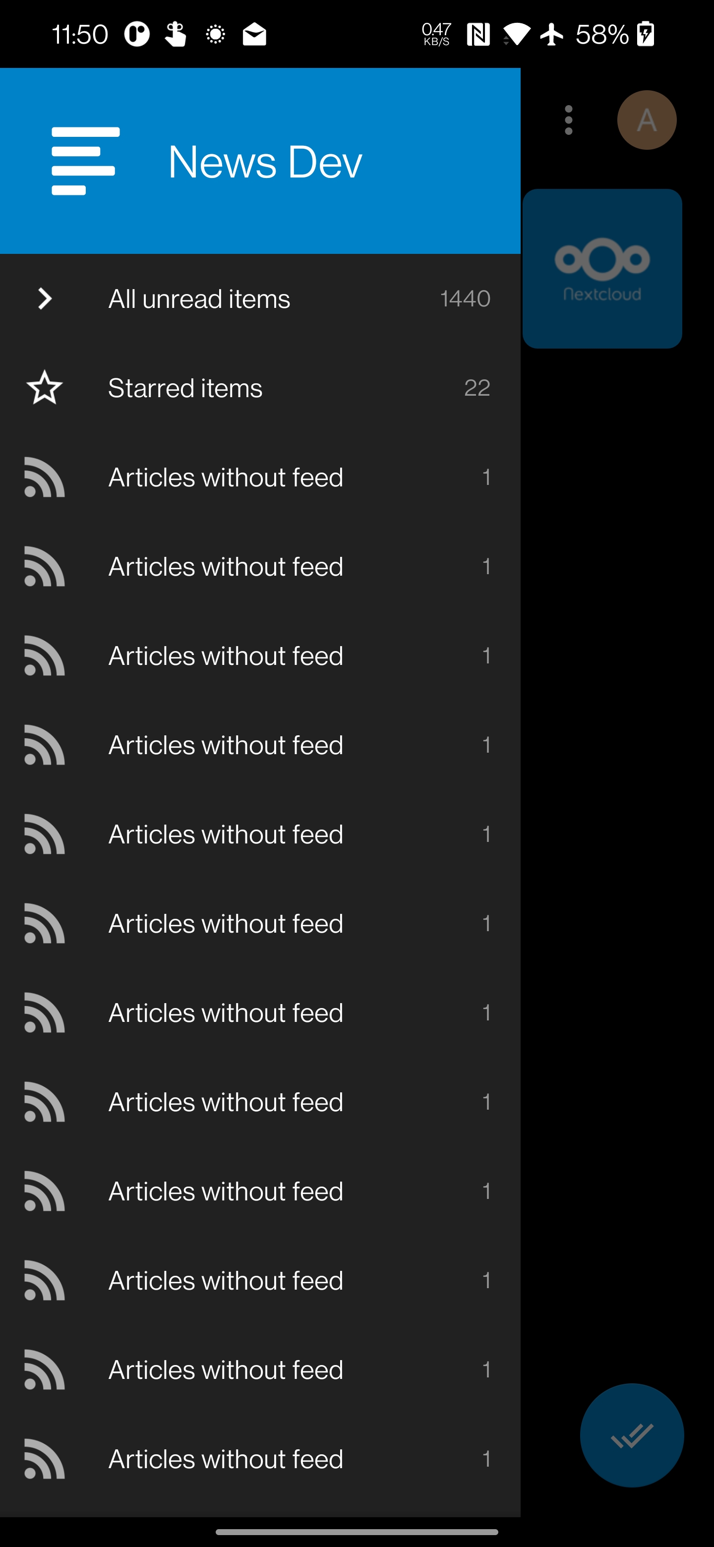 Imported unread/starred articles end up in separate feeds with only one ...