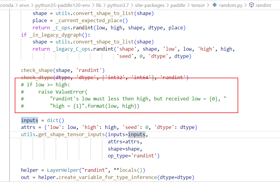 Randint parameter static mode bug · Issue #49620 · PaddlePaddle/Paddle · GitHub
